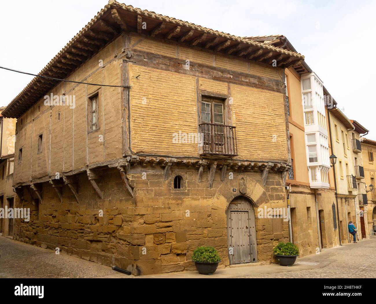 Historic buildings medieval architecture, Plaza Mayor, Briones, La ...