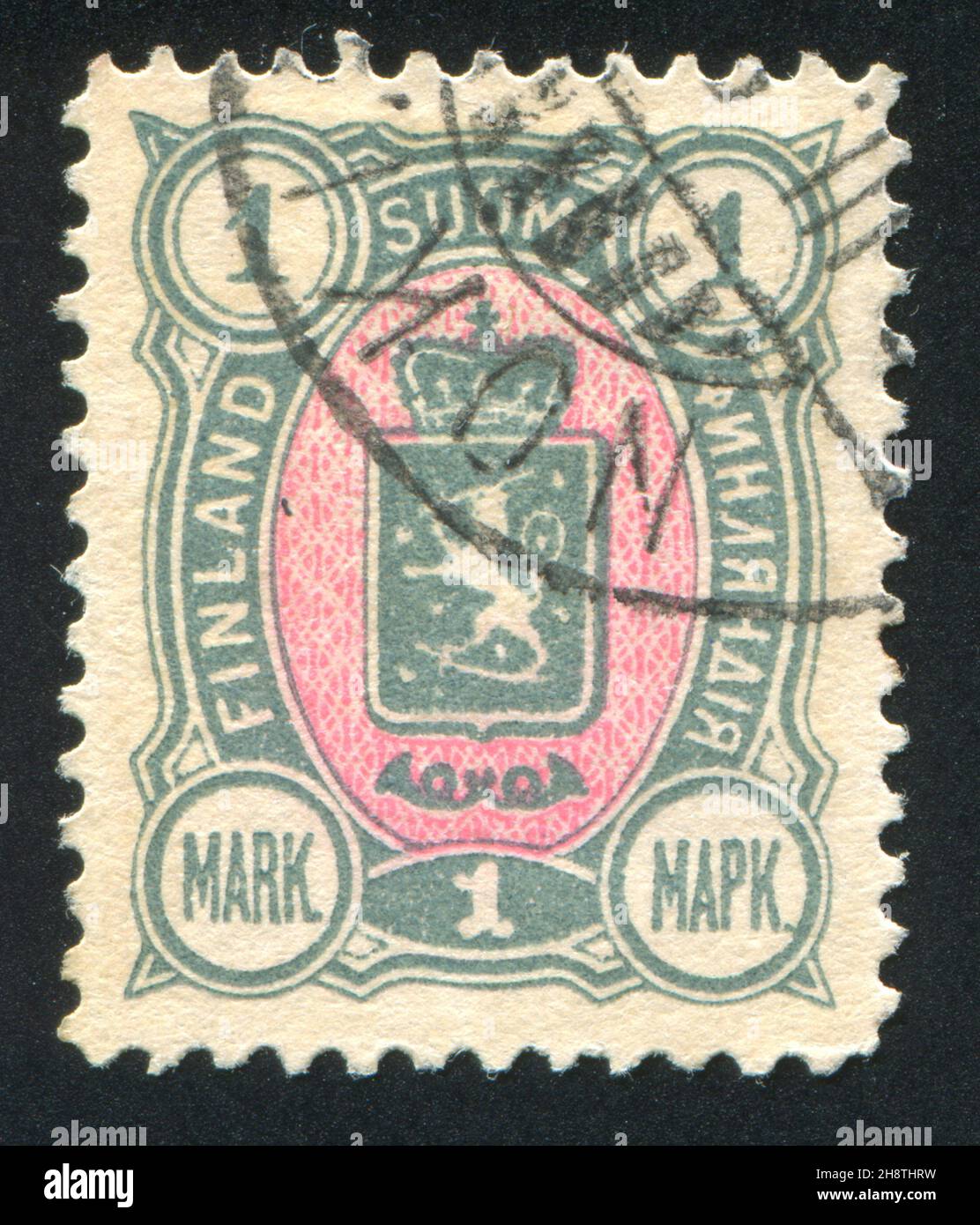 FINLAND - CIRCA 1892: stamp printed by Finland, shows Coat of arms of ...