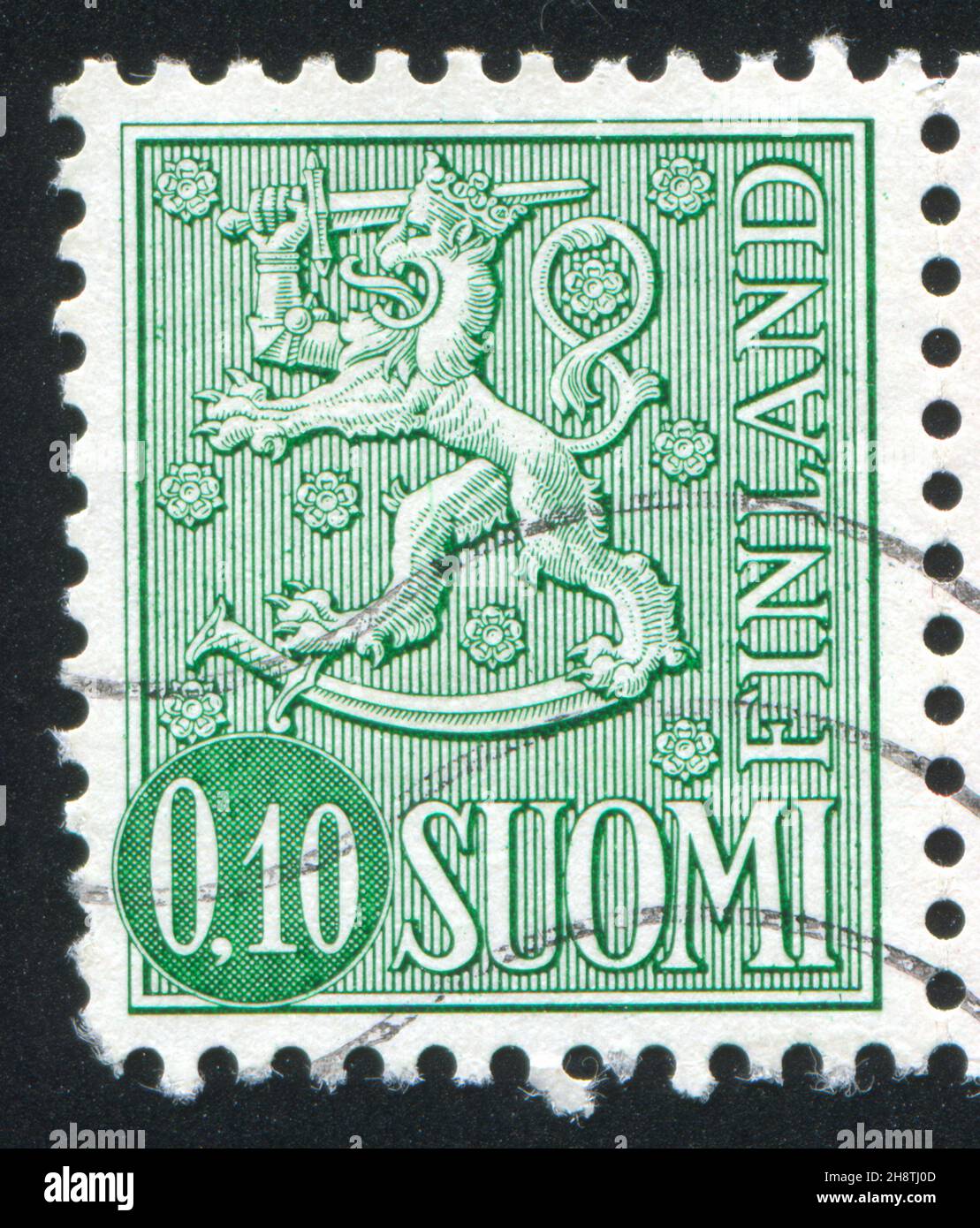 FINLAND - CIRCA 1954: stamp printed by Finland, shows Coat of arms of ...