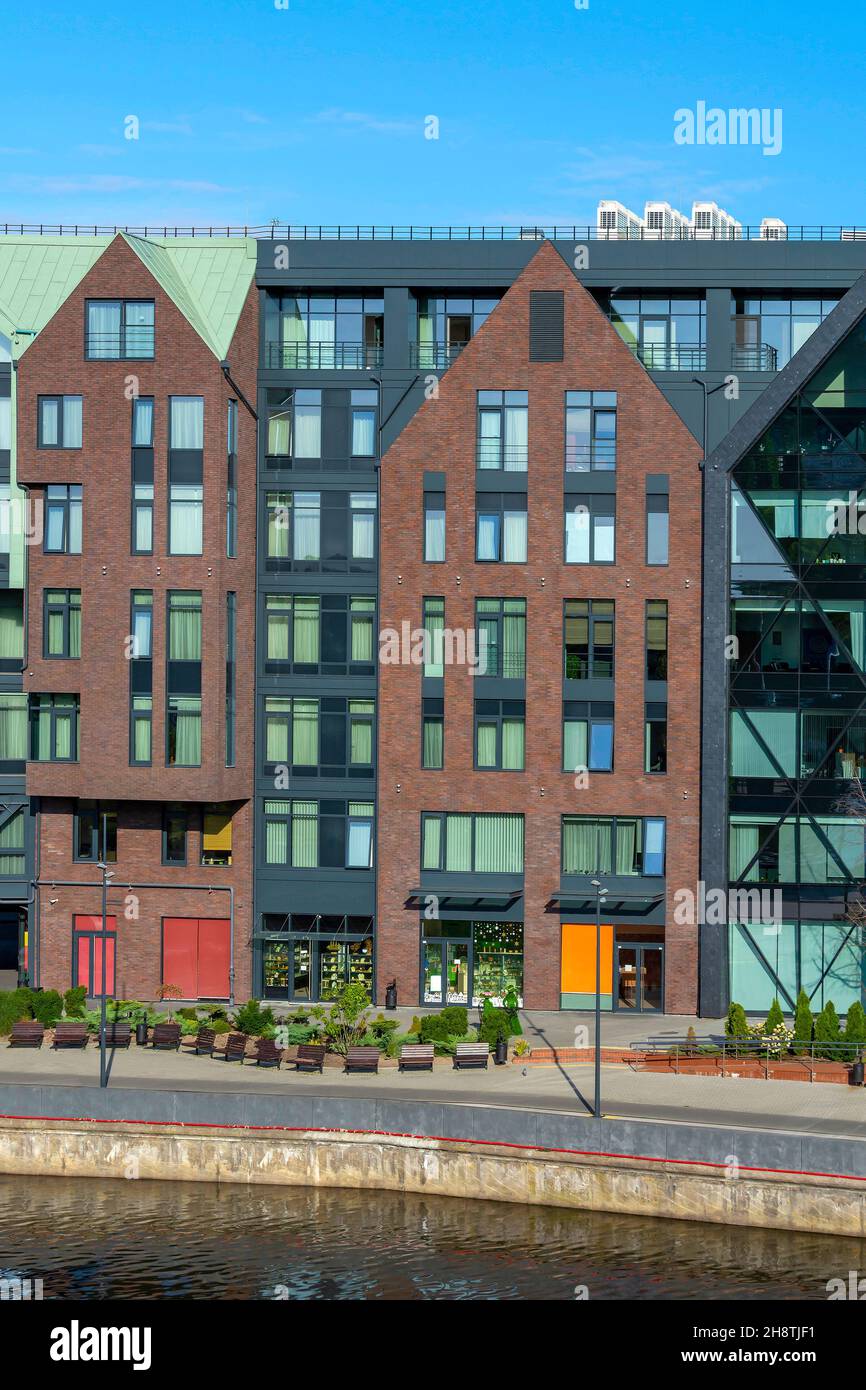 Kaliningrad, view from the Trestle Bridge to the Peter the Great ...