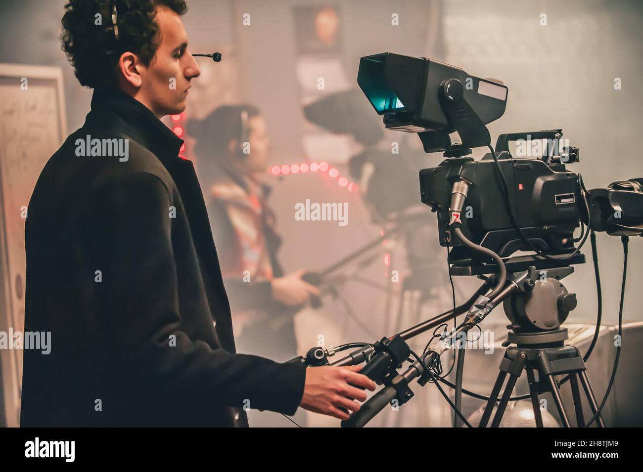 Action here he is in television studio recording photo hi-res stock ...