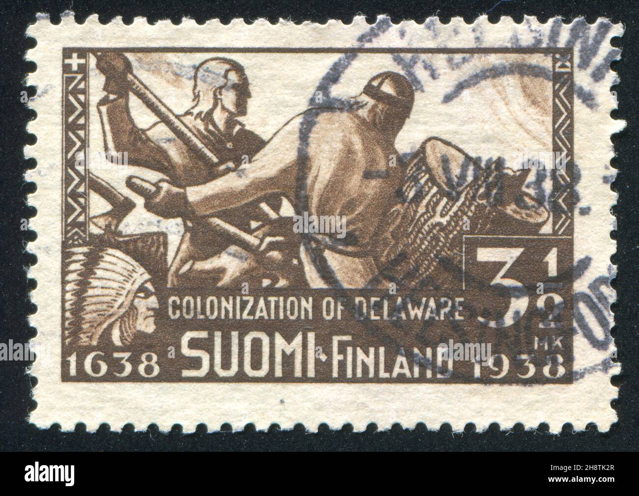 FINLAND - CIRCA 1938: stamp printed by Finland, shows Emmigrants ...