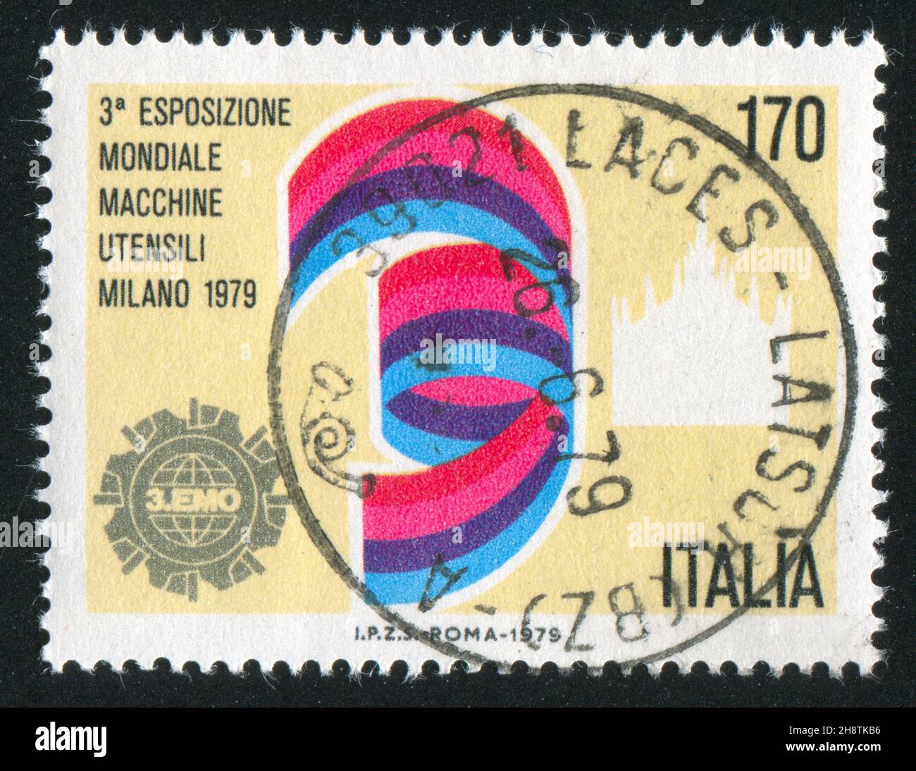 ITALY - CIRCA 1979: stamp printed by Italy, shows Exhibition Emblem ...
