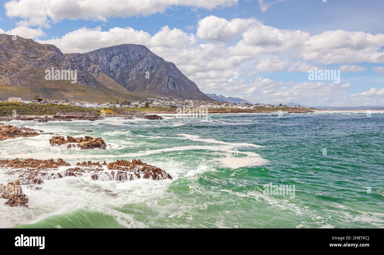 The coast along the tourism centre of Hermanus in the Western Cape ...