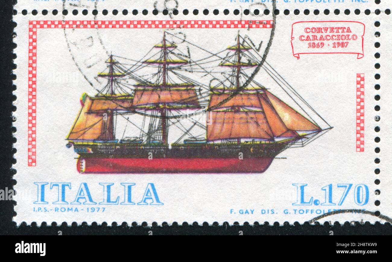 ITALY - CIRCA 1977: stamp printed by Italy, shows Italian Ships ...
