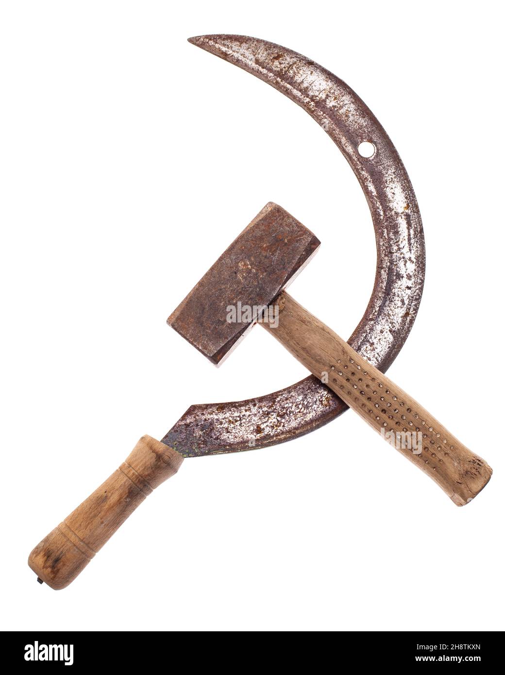 Hammer and sickle isolated on white background Stock Photo - Alamy