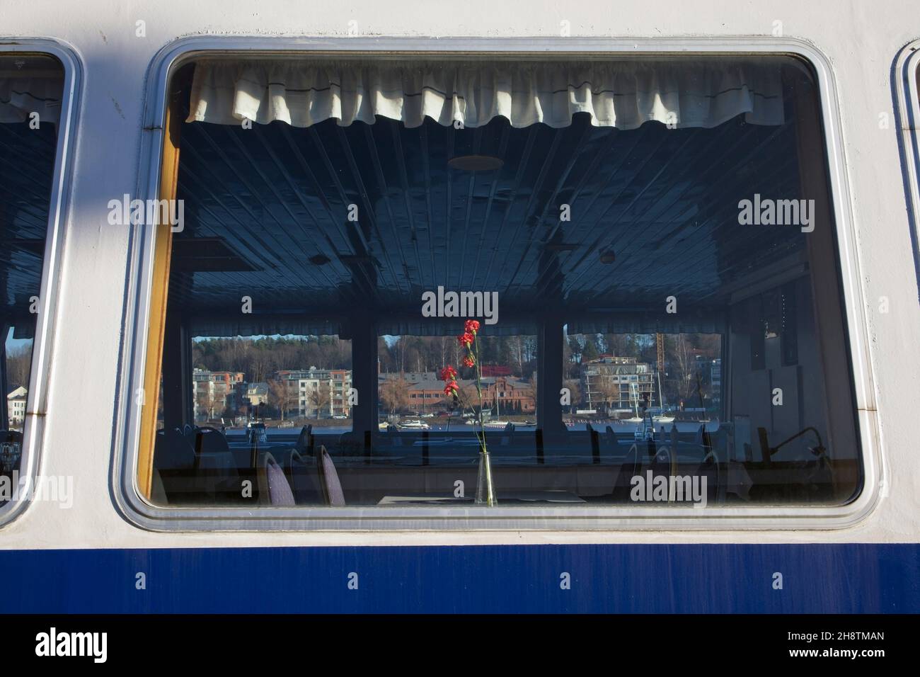 empty cruise ship window outside, Lappeenranta Finland Stock Photo - Alamy