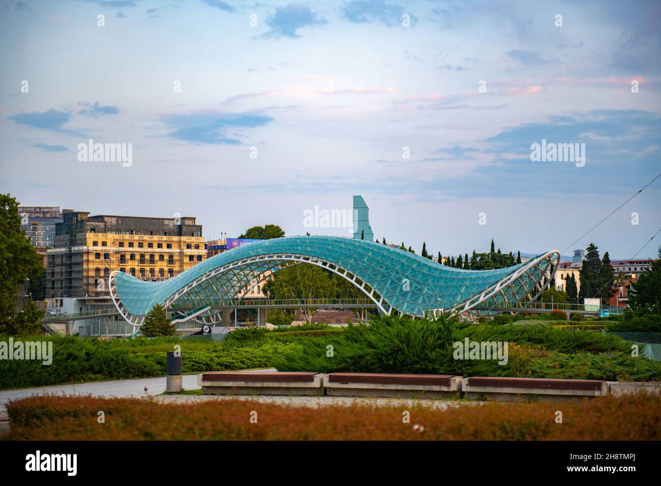 glass bridge in tbilisi early in the morning Stock Photo - Alamy