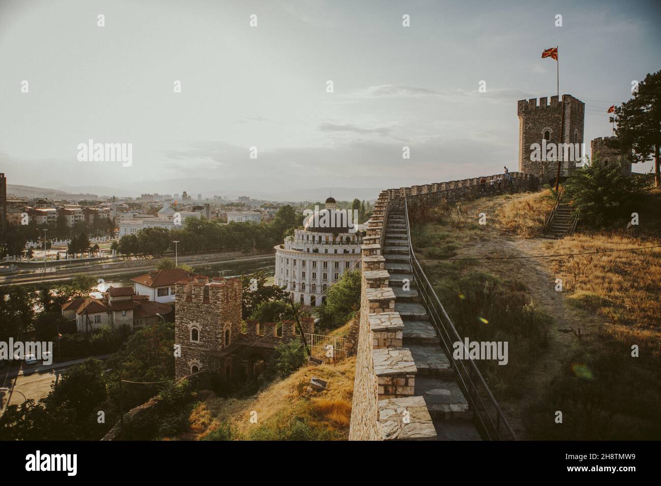 Ancient Kale Fortress facing the city of Skopje Stock Photo - Alamy
