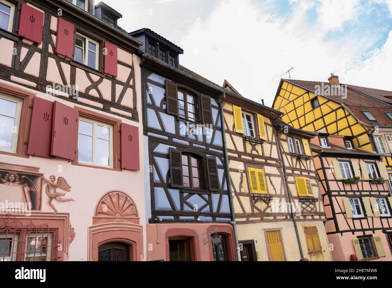 Colorful architecture buildings view of Colmar in Alsace, France ...