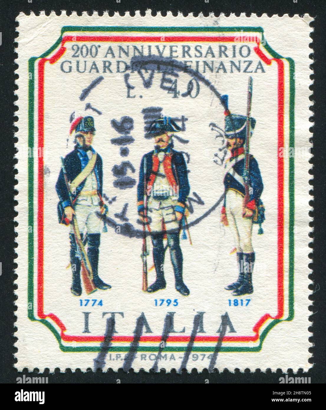 ITALY - CIRCA 1974: stamp printed by Italy, shows Customs frontier ...