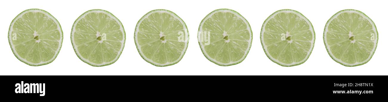 Fresh lime slices isolated on white background Stock Photo - Alamy