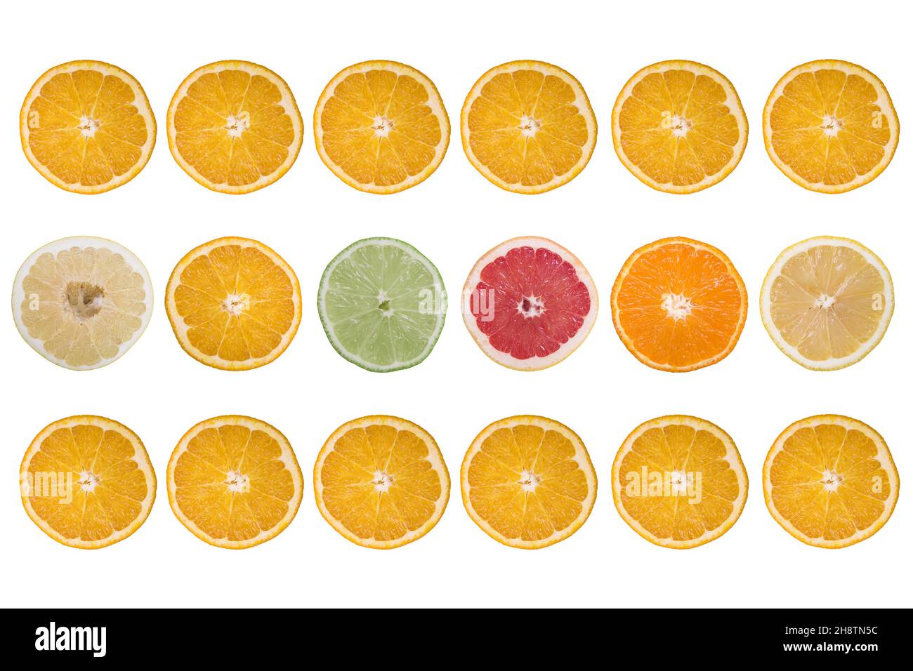 Set of fresh citrus slices isolated on white background Stock Photo - Alamy