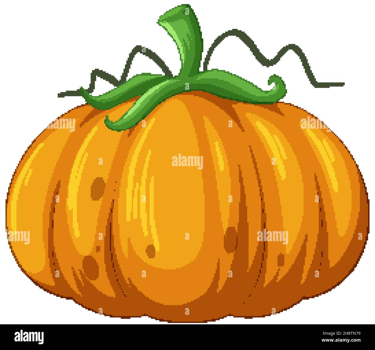 Pumpkin in cartoon style on white background illustration Stock Vector ...