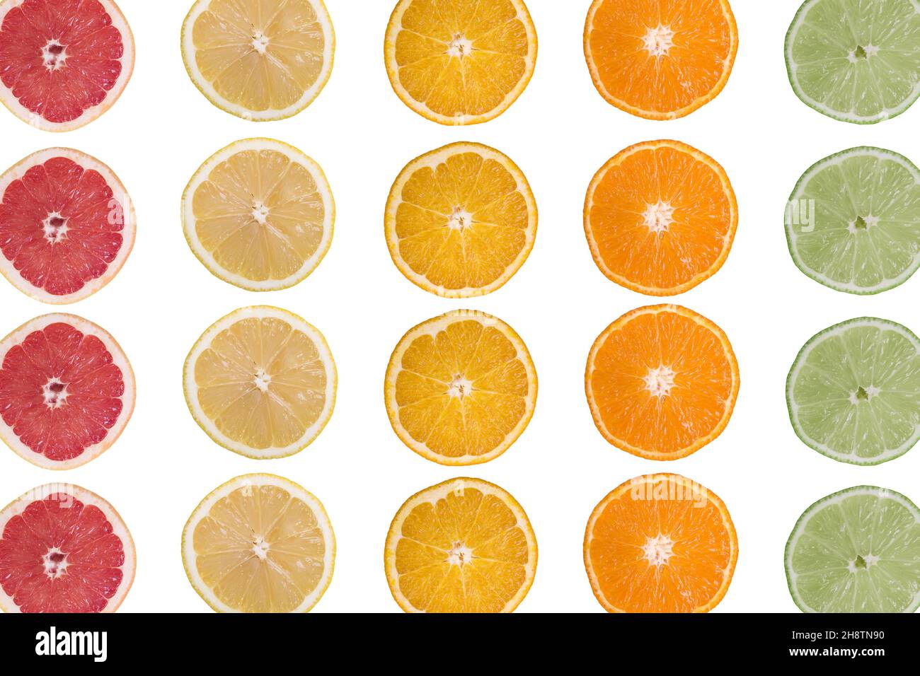 Set of fresh citrus slices isolated on white background Stock Photo - Alamy
