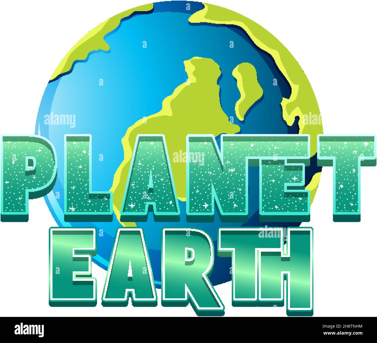 Planet Earth word logo design with Jupiter planet illustration Stock ...
