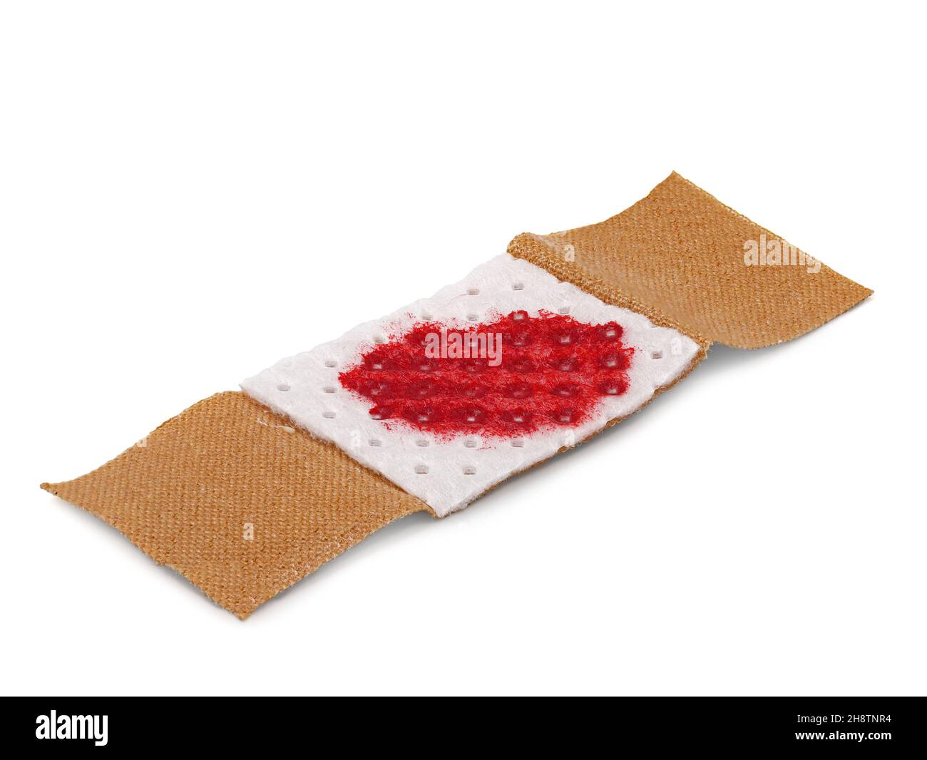 used bloody adhesive plaster isolated on white background Stock Photo ...