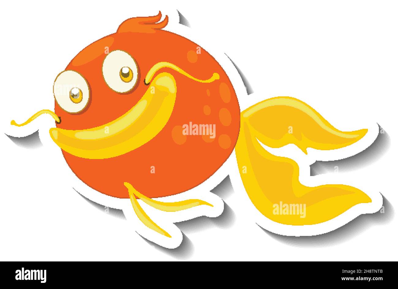 Cute fish sea animal cartoon sticker illustration Stock Vector Image ...