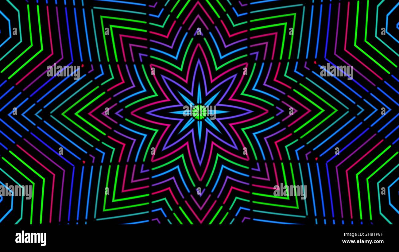 Abstract radial background with animation of moving colorful patterns ...