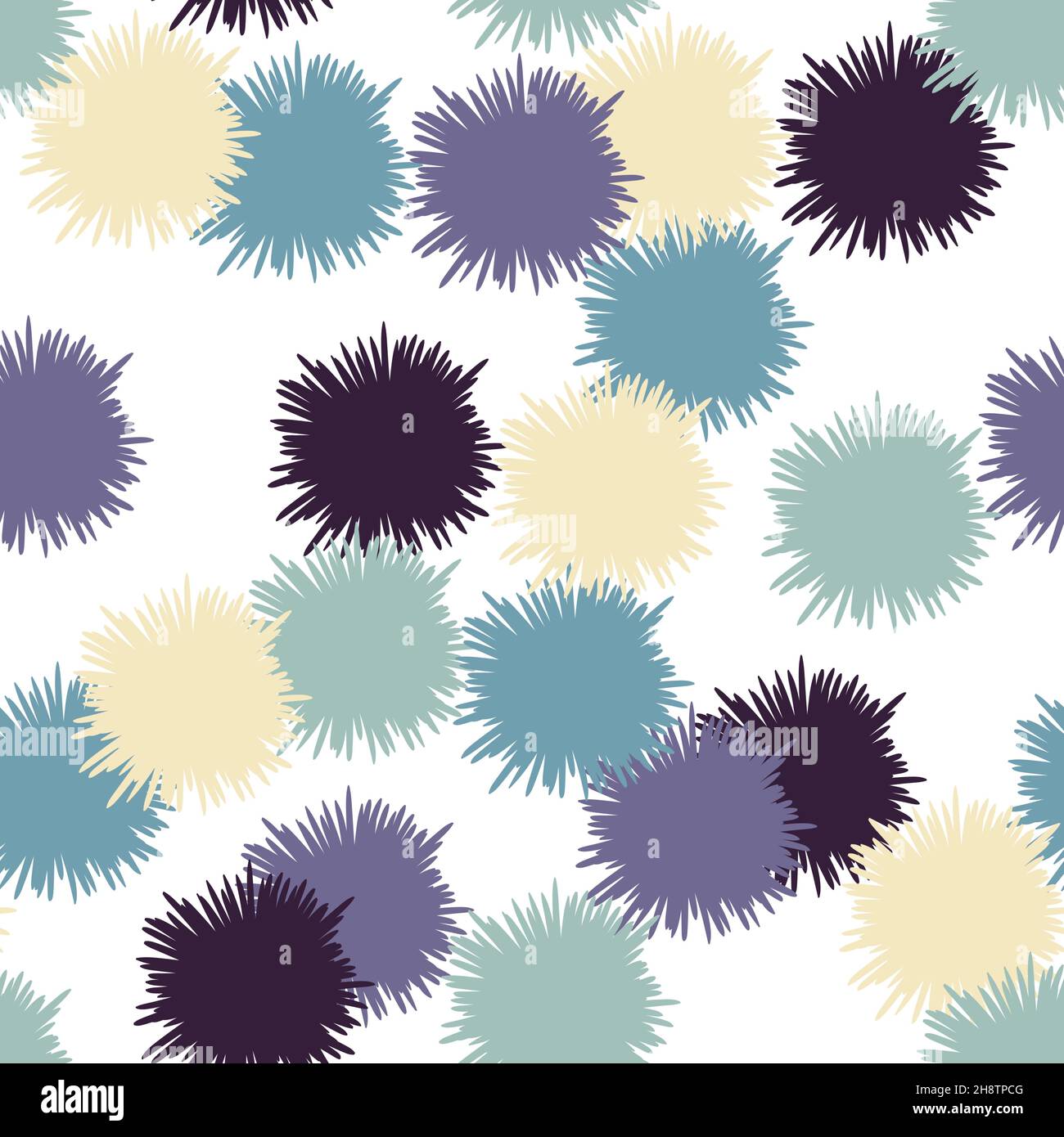 Seamless kids cartoon pattern with fluffy objects Stock Photo - Alamy
