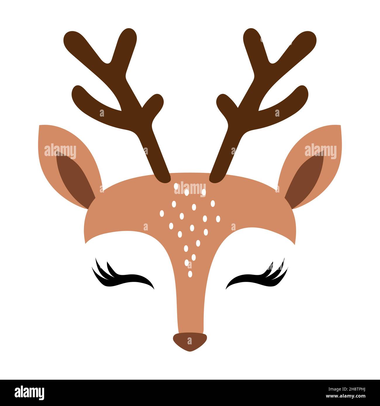 Cartoon Reindeer Face Template