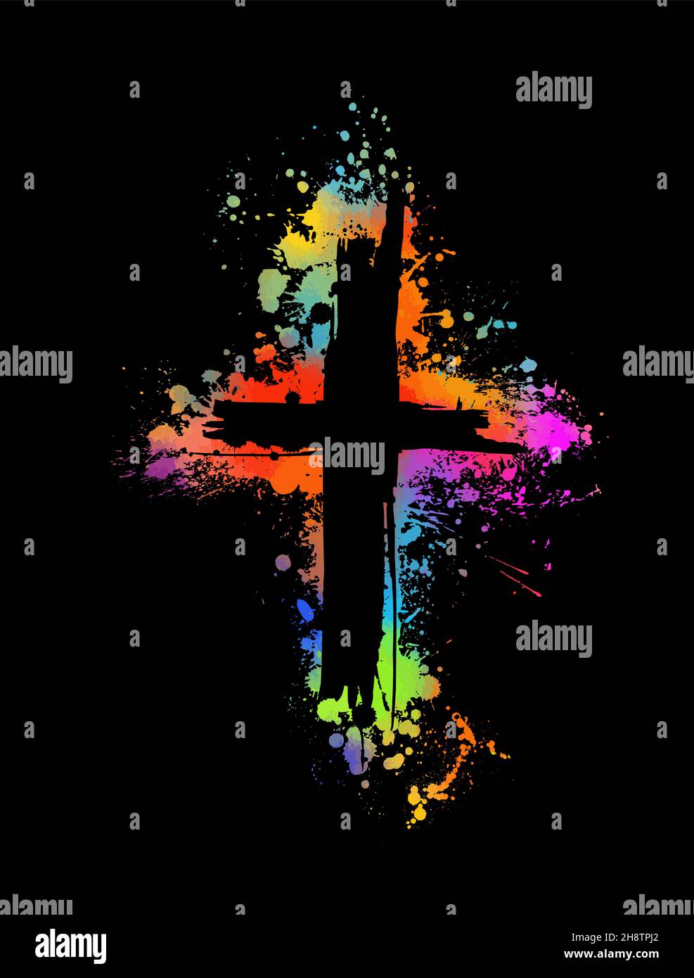 Multi-colored cross object. Happy Easter. Vector illustration Stock ...