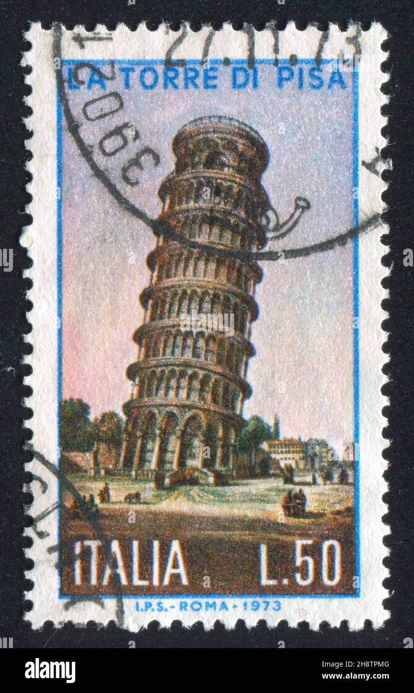 ITALY - CIRCA 1973: stamp printed by Italy, shows Tower of Pisa, circa ...