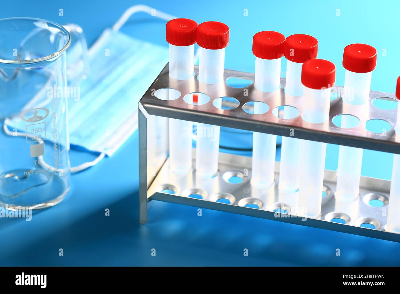 abstract medical background with test tubes for analyzes. Frame flare ...