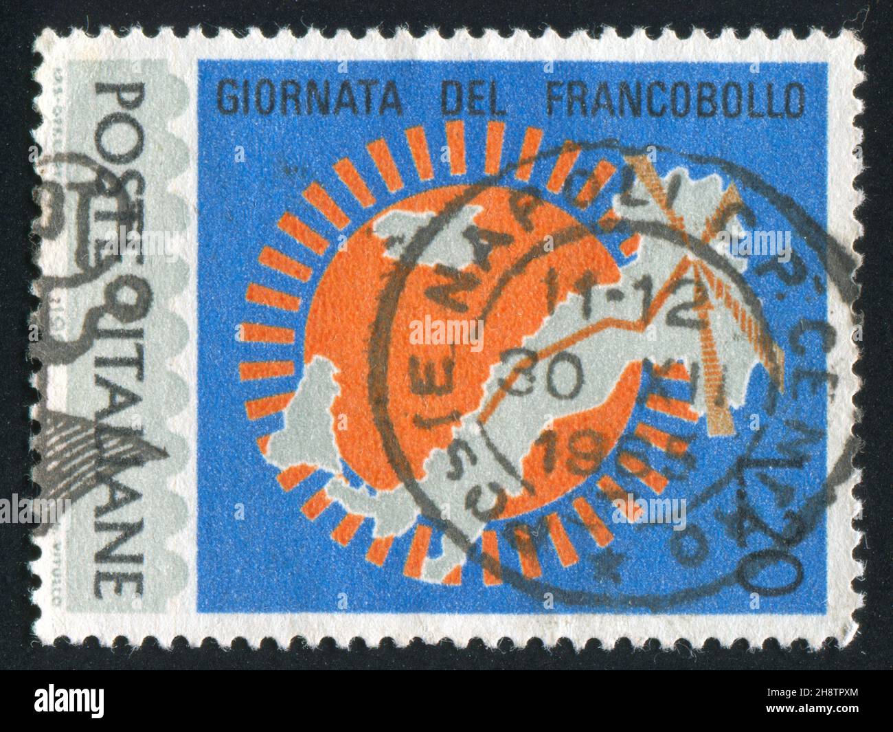 ITALY - CIRCA 1965: stamp printed by Italy, shows Map of Italy with ...