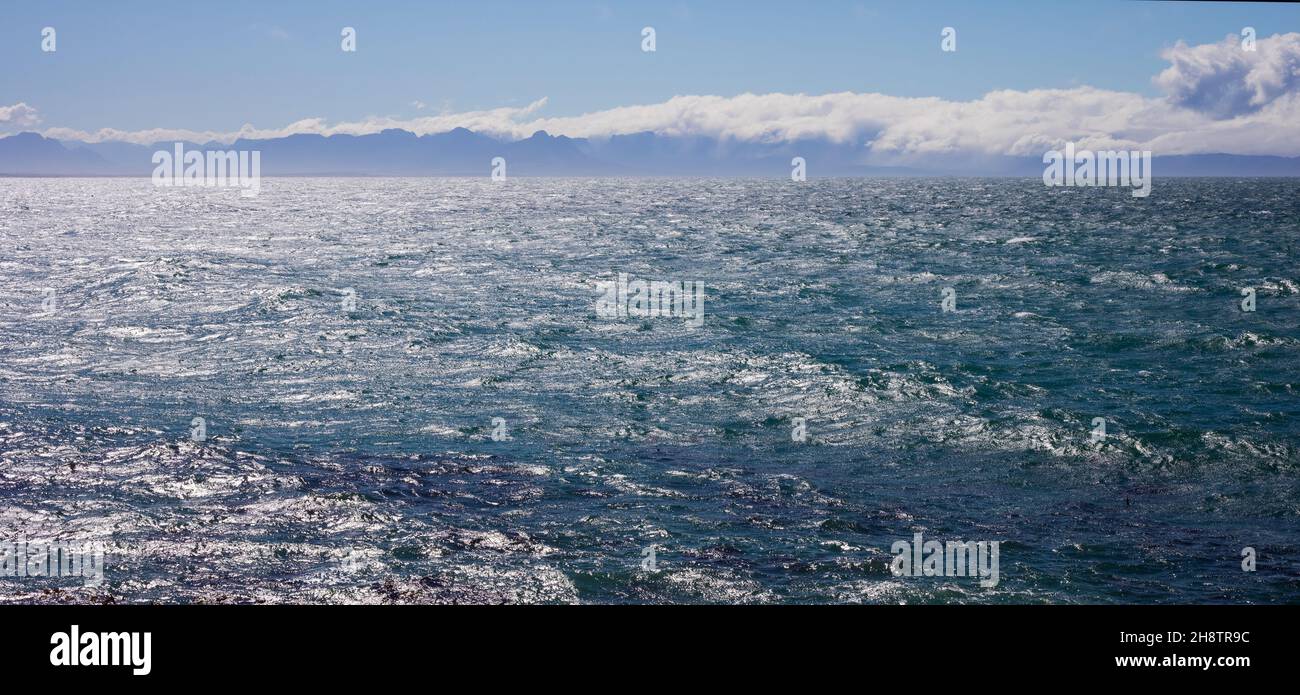 Elevated panoramic view of False Bay, Cape Town, South Africa Stock ...