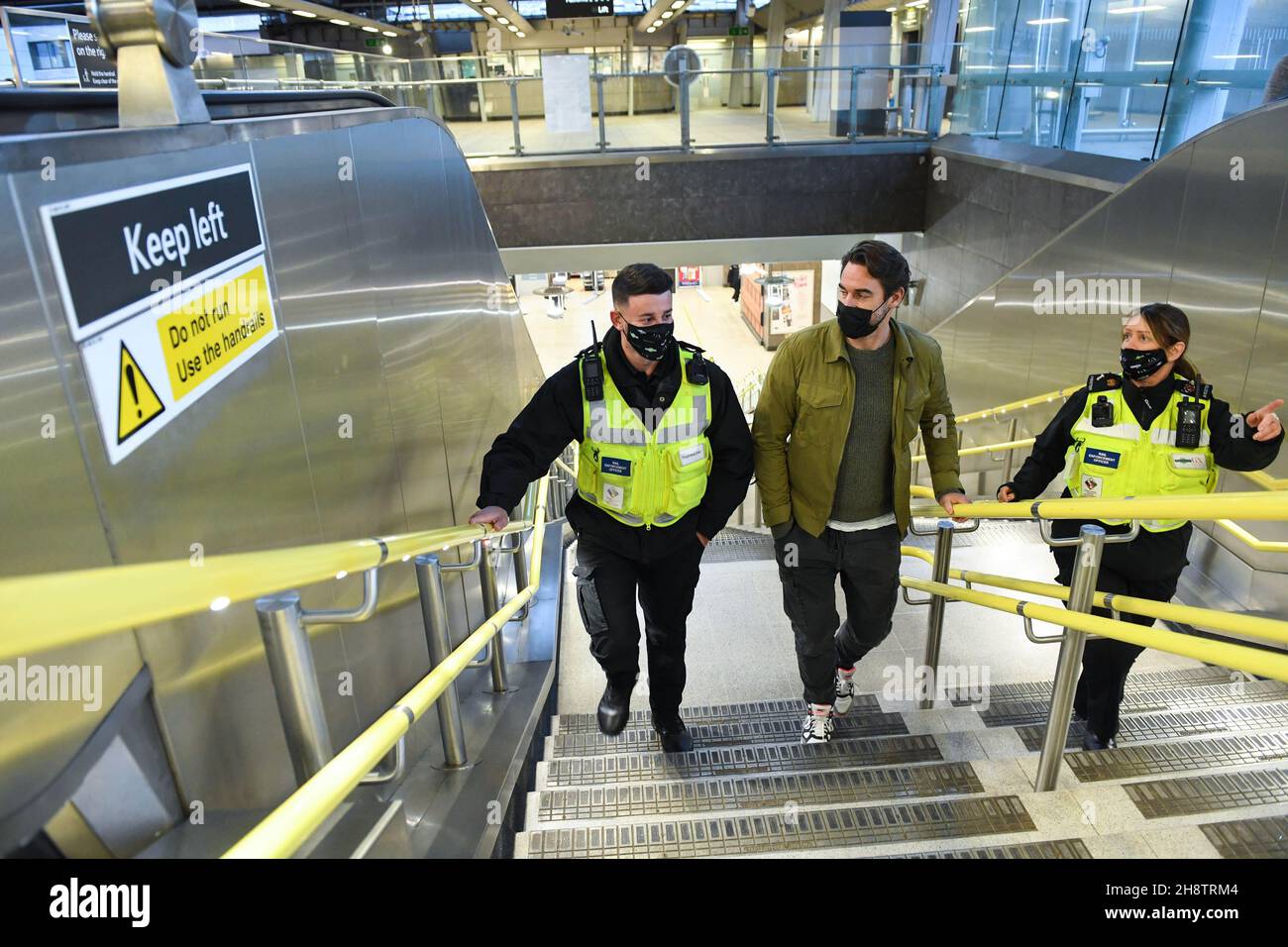 EDITORIAL USE ONLY (Left to right) Dan Taylor, Rail Enforcement Officer ...