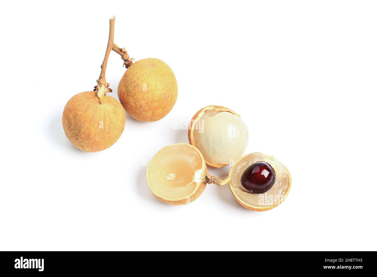 Lychee cut on white background Stock Photo - Alamy