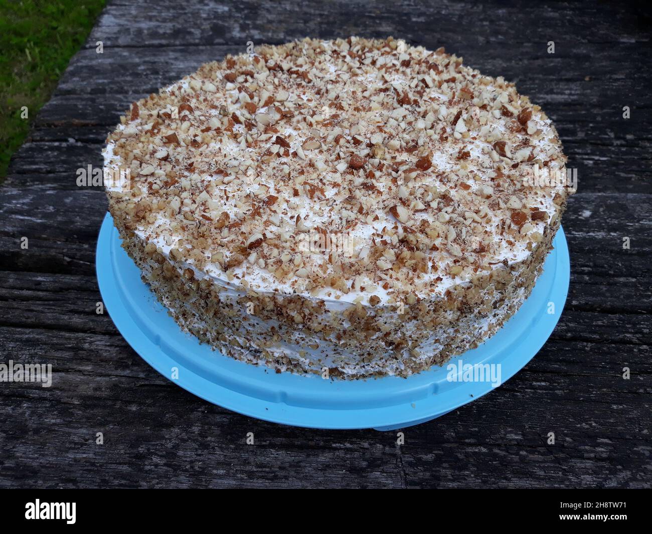 Whole cake with nuts Stock Photo - Alamy