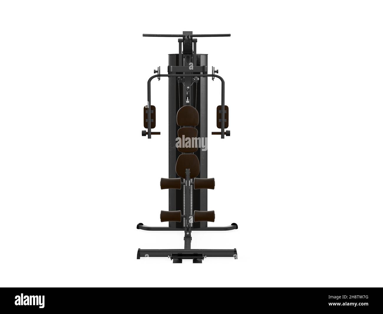 Multifunctional gym machine, front view isolated on white background ...