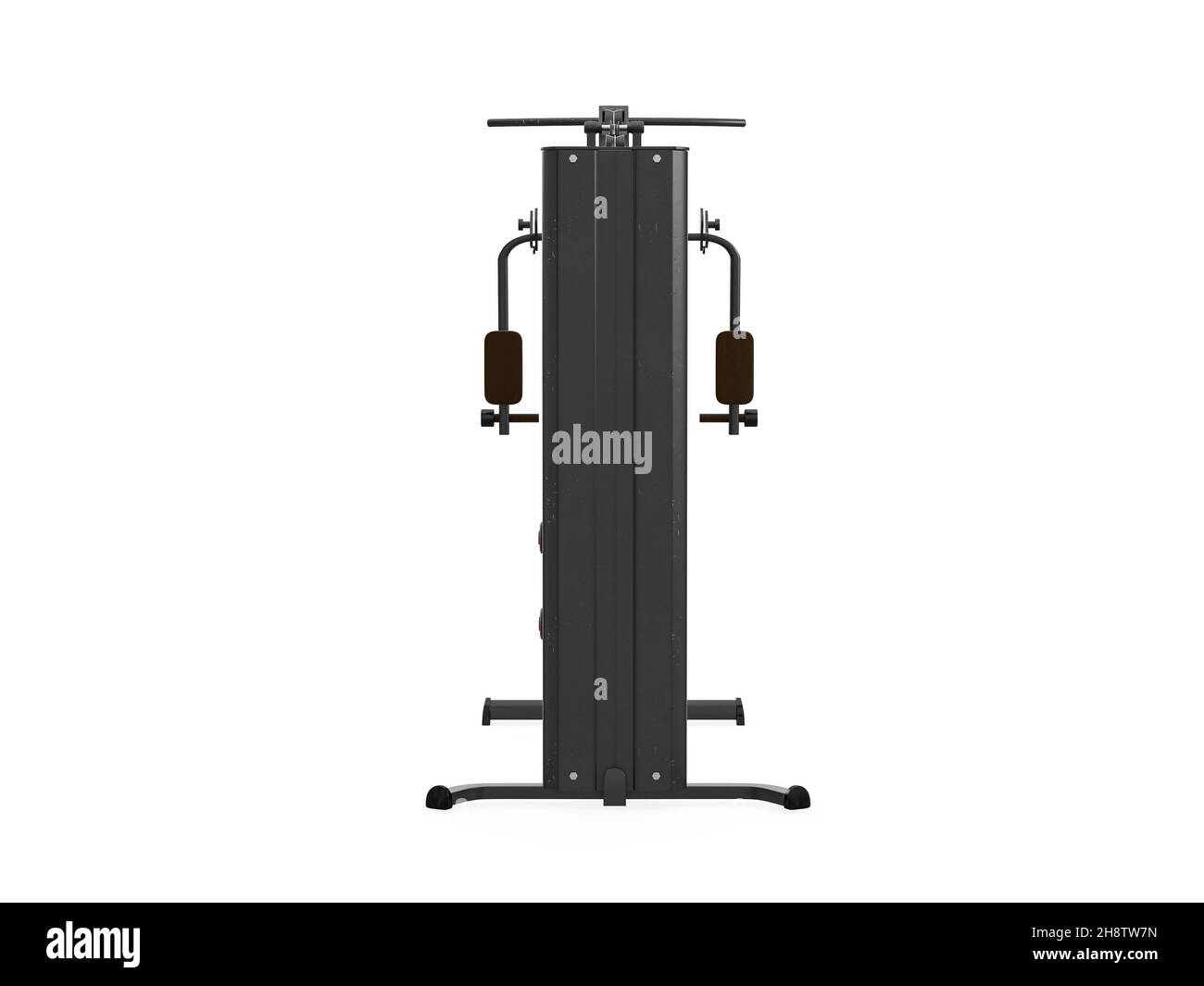 Multifunctional gym machine, back view isolated on white background. 3D ...