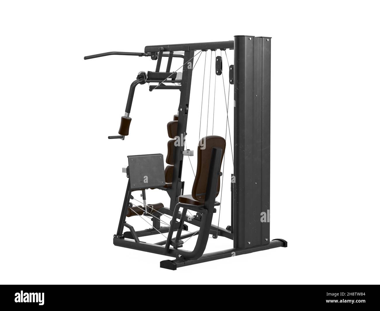 Multifunctional gym machine, angle view isolated on white background ...