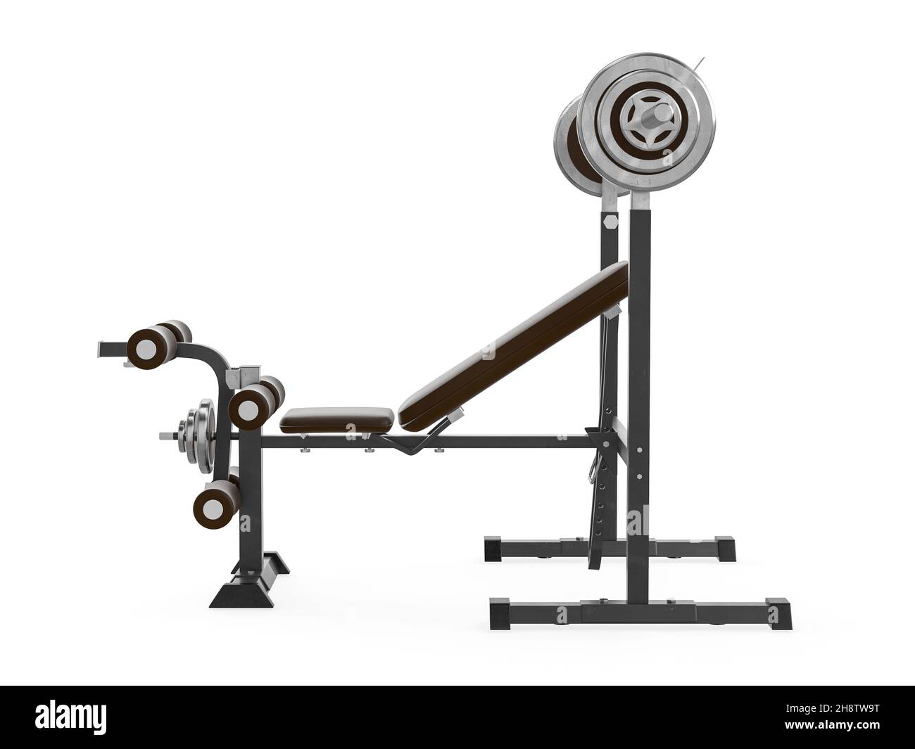 Multifunctional gym machine, right view isolated on white background ...