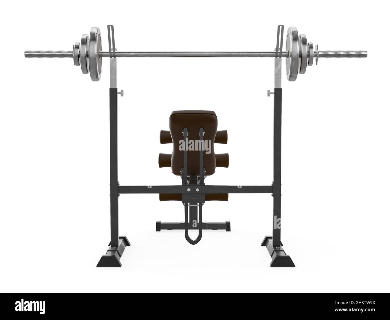 Multifunctional gym machine, back view isolated on white background. 3D ...