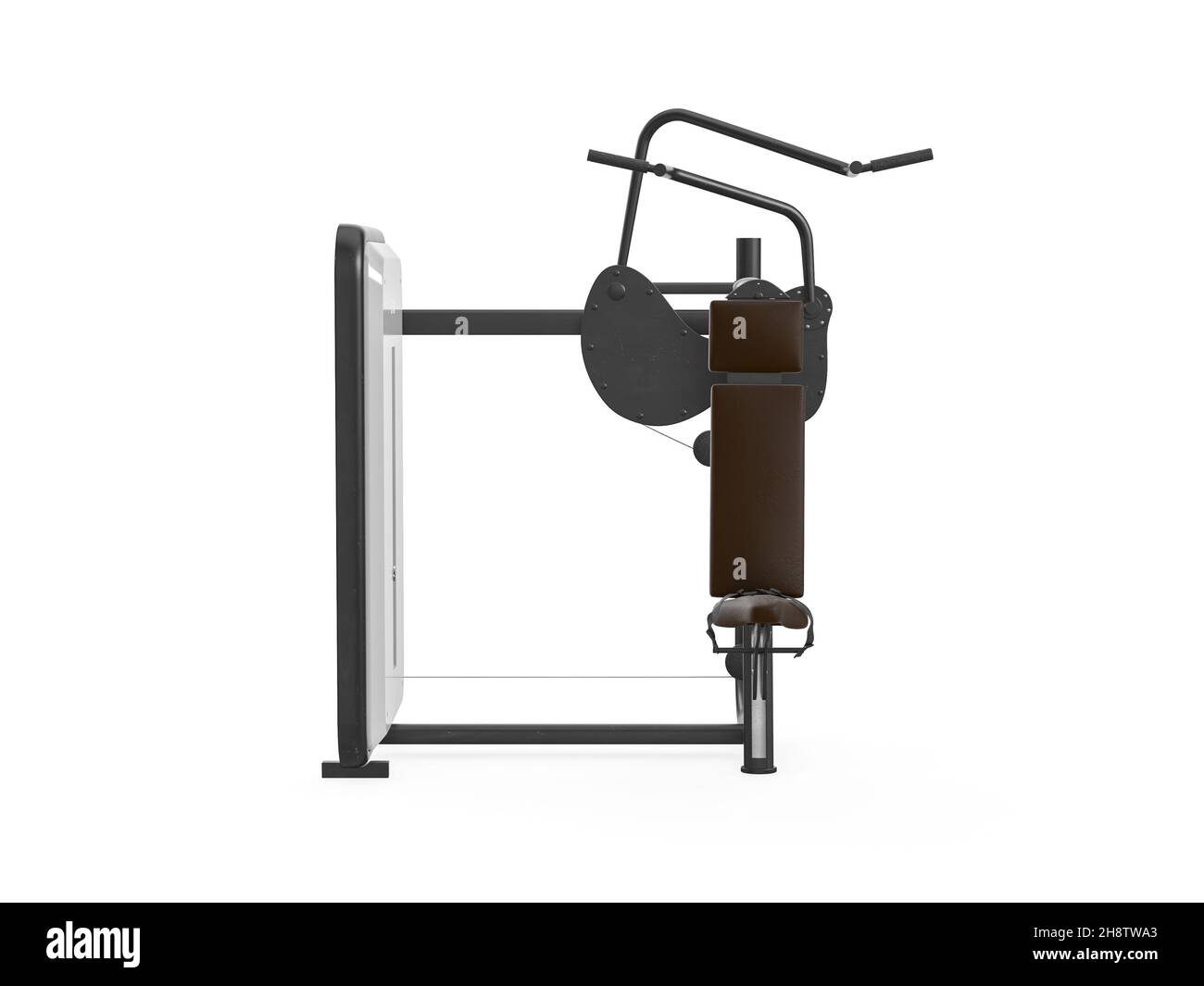 Multifunctional gym machine, left view isolated on white background. 3D ...
