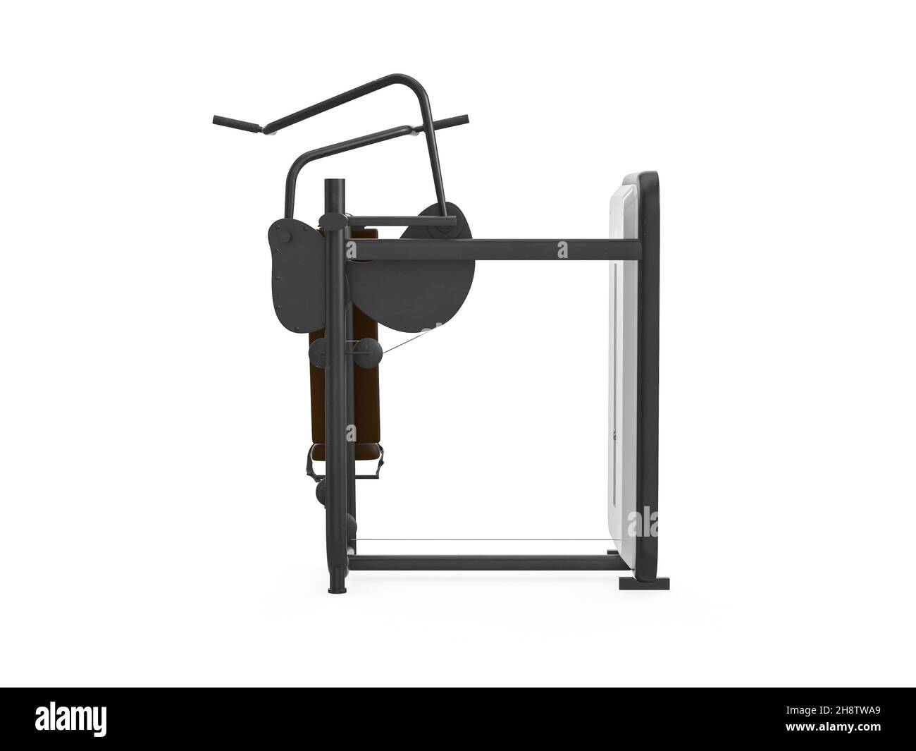 Multifunctional gym machine, right view isolated on white background ...