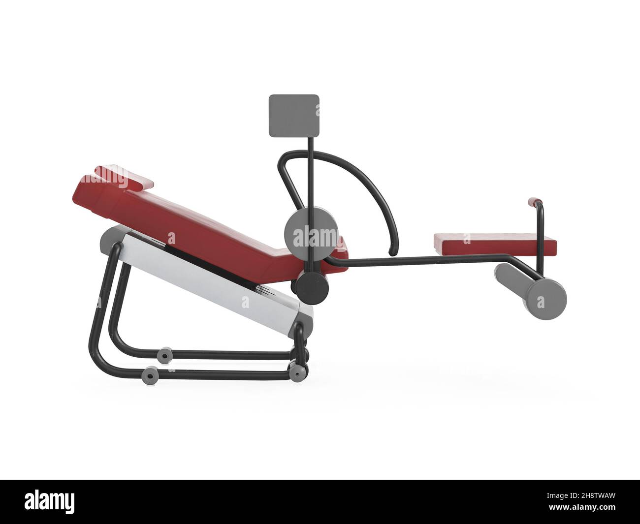 Multifunctional gym machine, left view isolated on white background. 3D ...