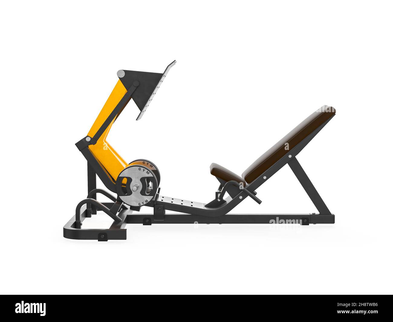 Multifunctional gym machine, left view isolated on white background. 3D ...