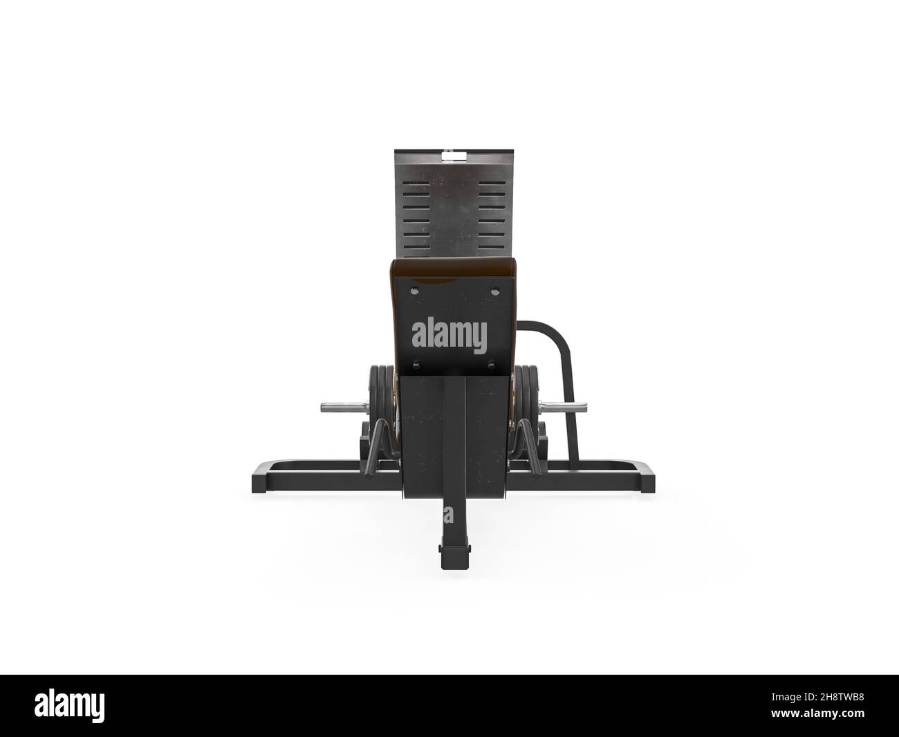Multifunctional gym machine, back view isolated on white background. 3D ...