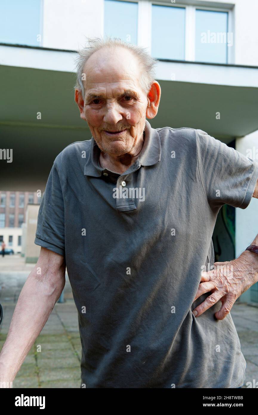 Berlin, Germany, Street Portrait of a 84 year old senior adult ...
