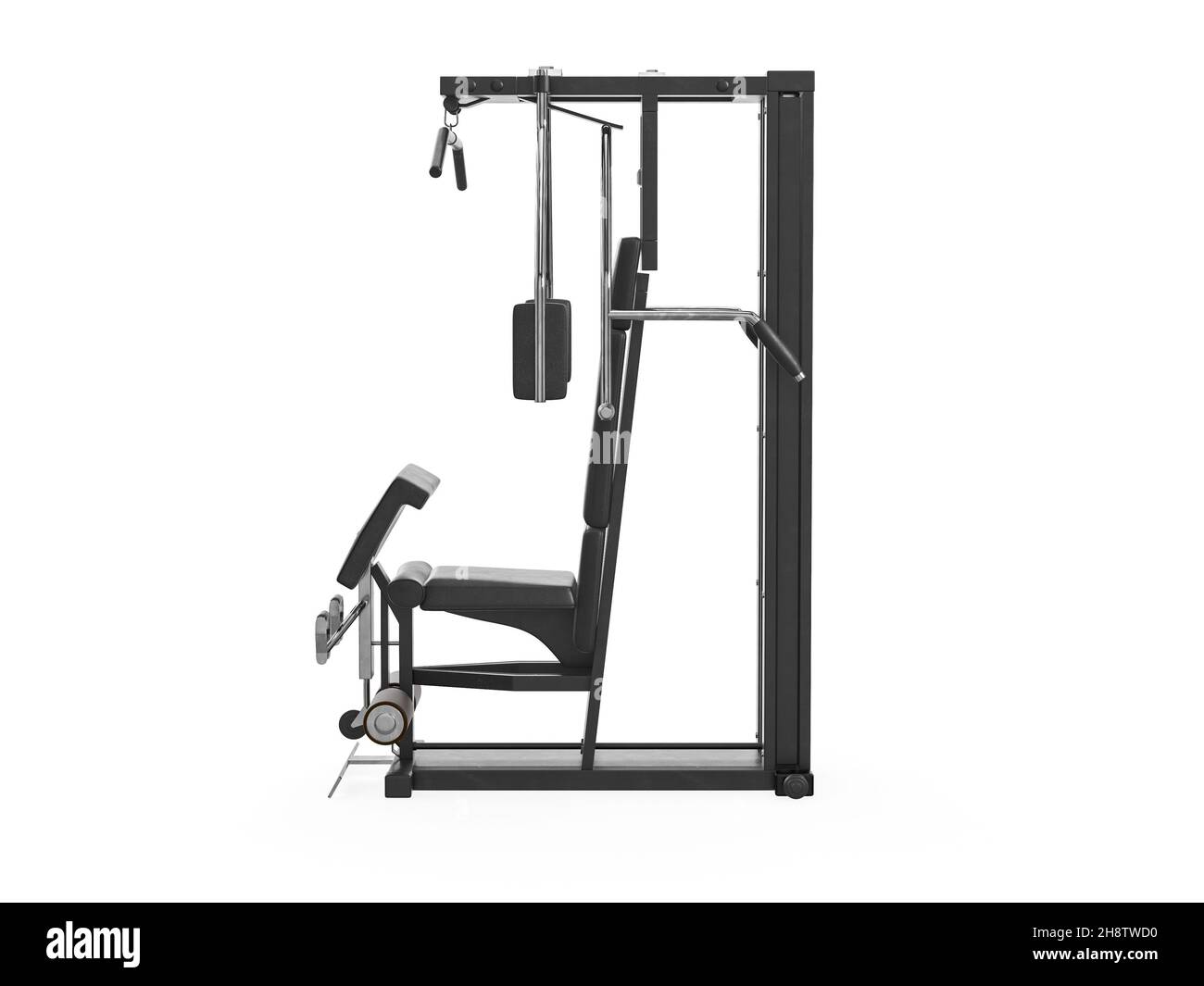 Multifunctional gym machine, right view isolated on white background ...
