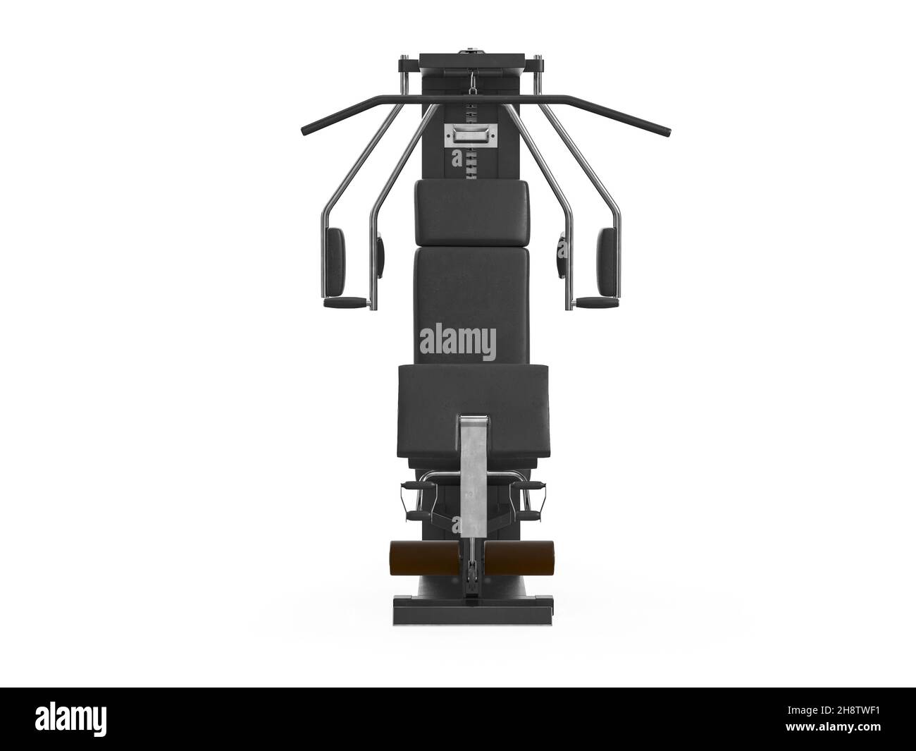 Multifunctional gym machine, front view isolated on white background ...