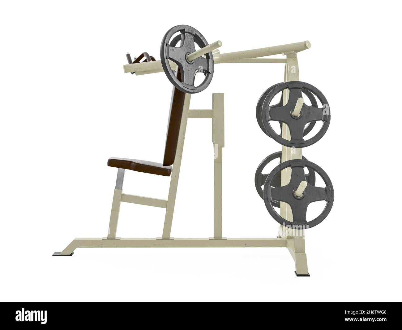Multifunctional gym machine, right view isolated on white background ...