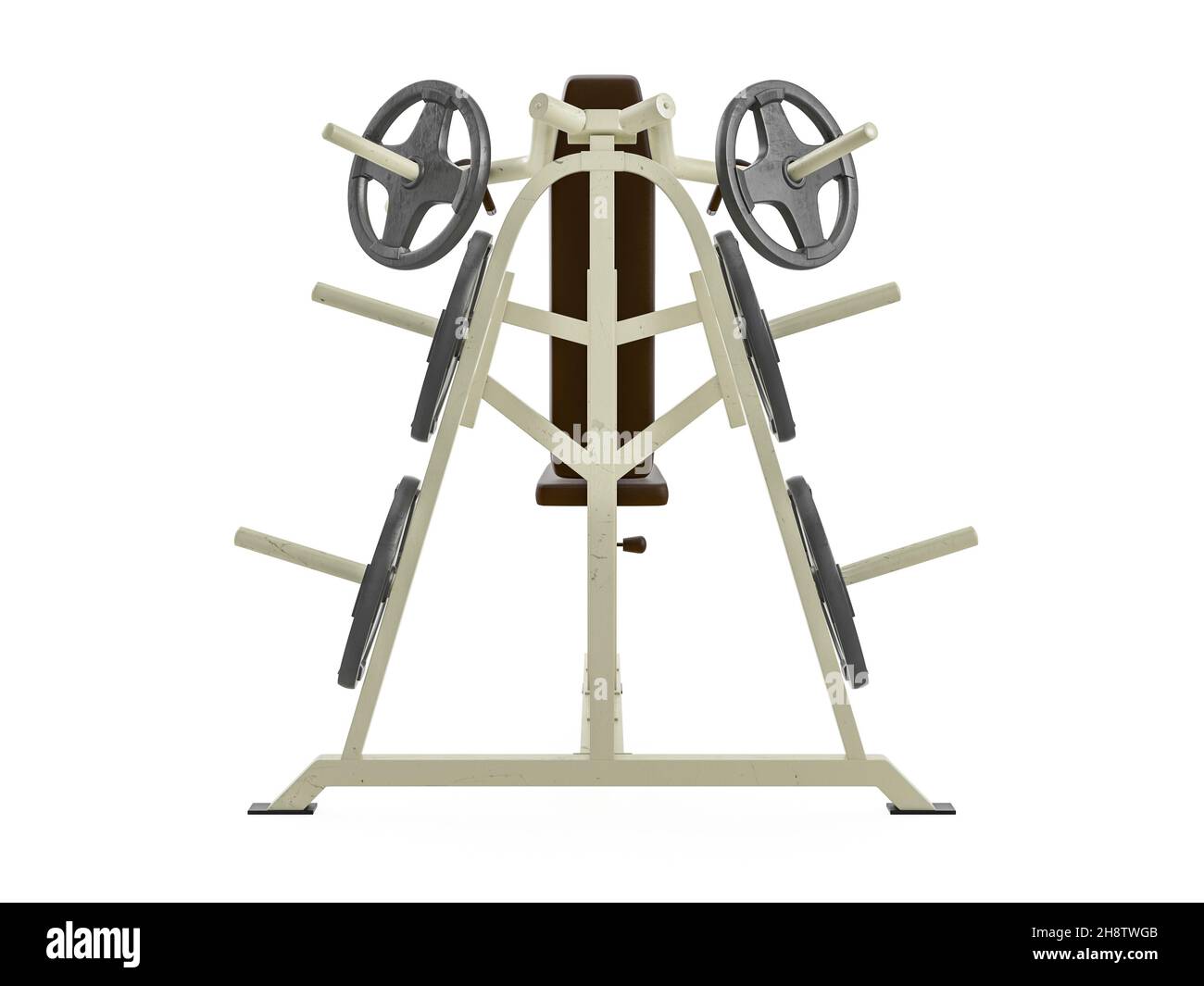 Multifunctional gym machine, front view isolated on white background ...