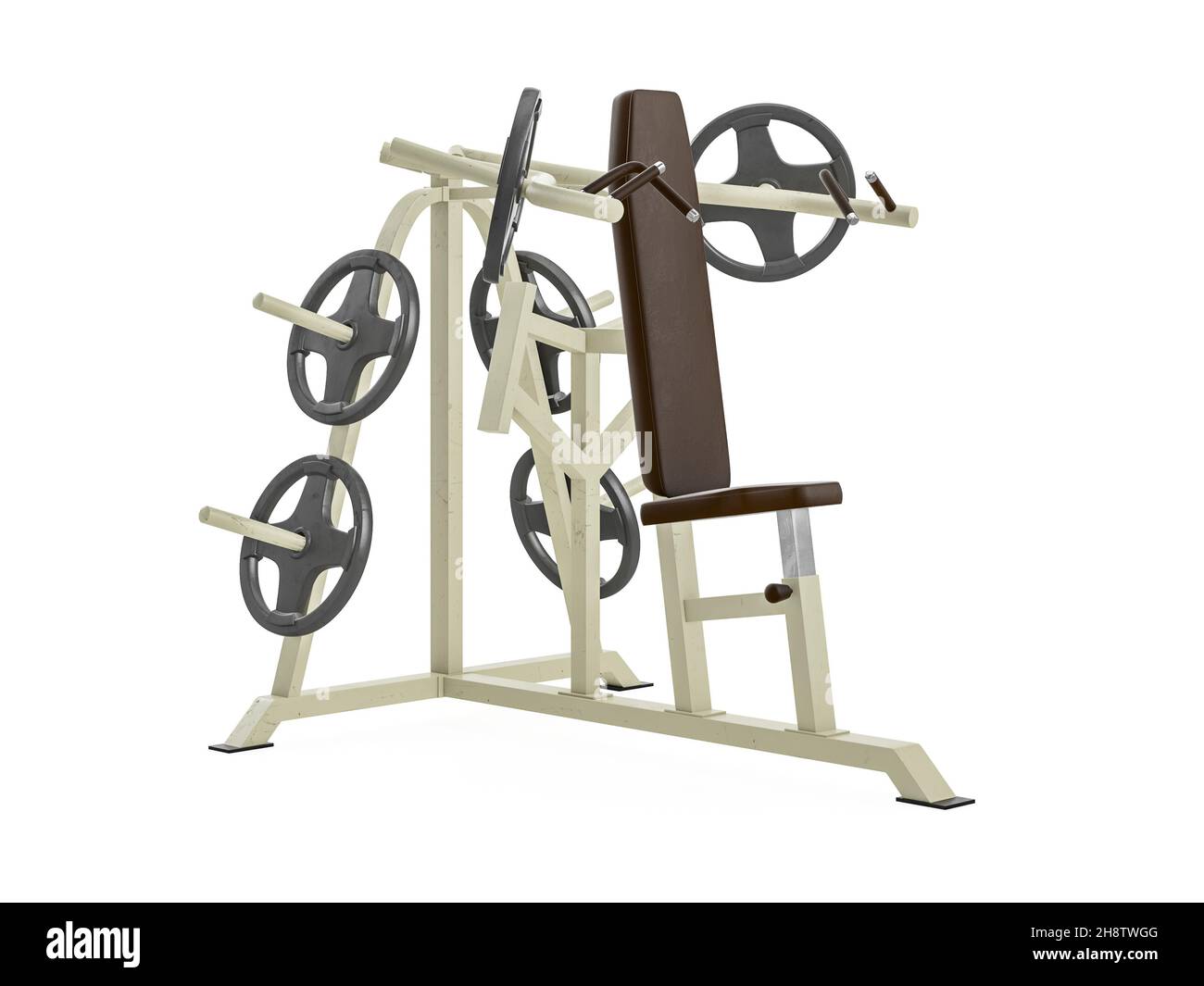 Multifunctional gym machine, angle view isolated on white background ...