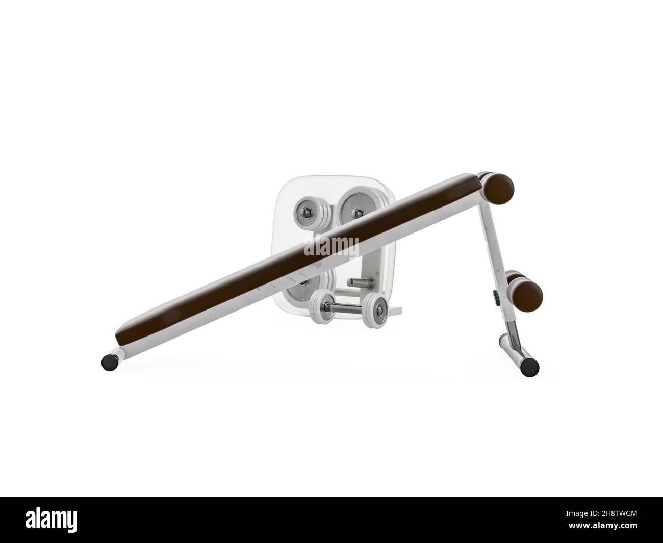 Multifunctional gym machine, left view isolated on white background. 3D ...